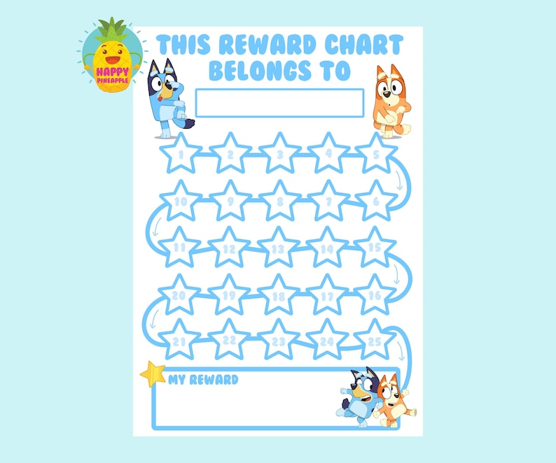 Bluey Reward Chart | Printable Behavior Chart | Daily Chore Chart ...