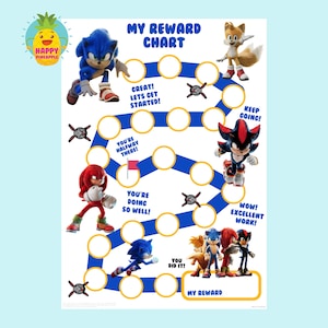 Sonic the Hedgehog Reward Chart for Kids (digital Download) - Etsy