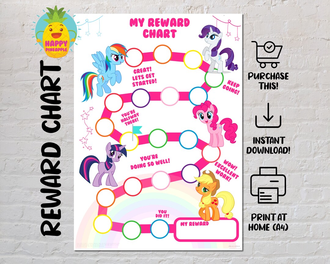 My Little Pony Reward Chart for Kids, Chore Chart, Behaviour Chart ...