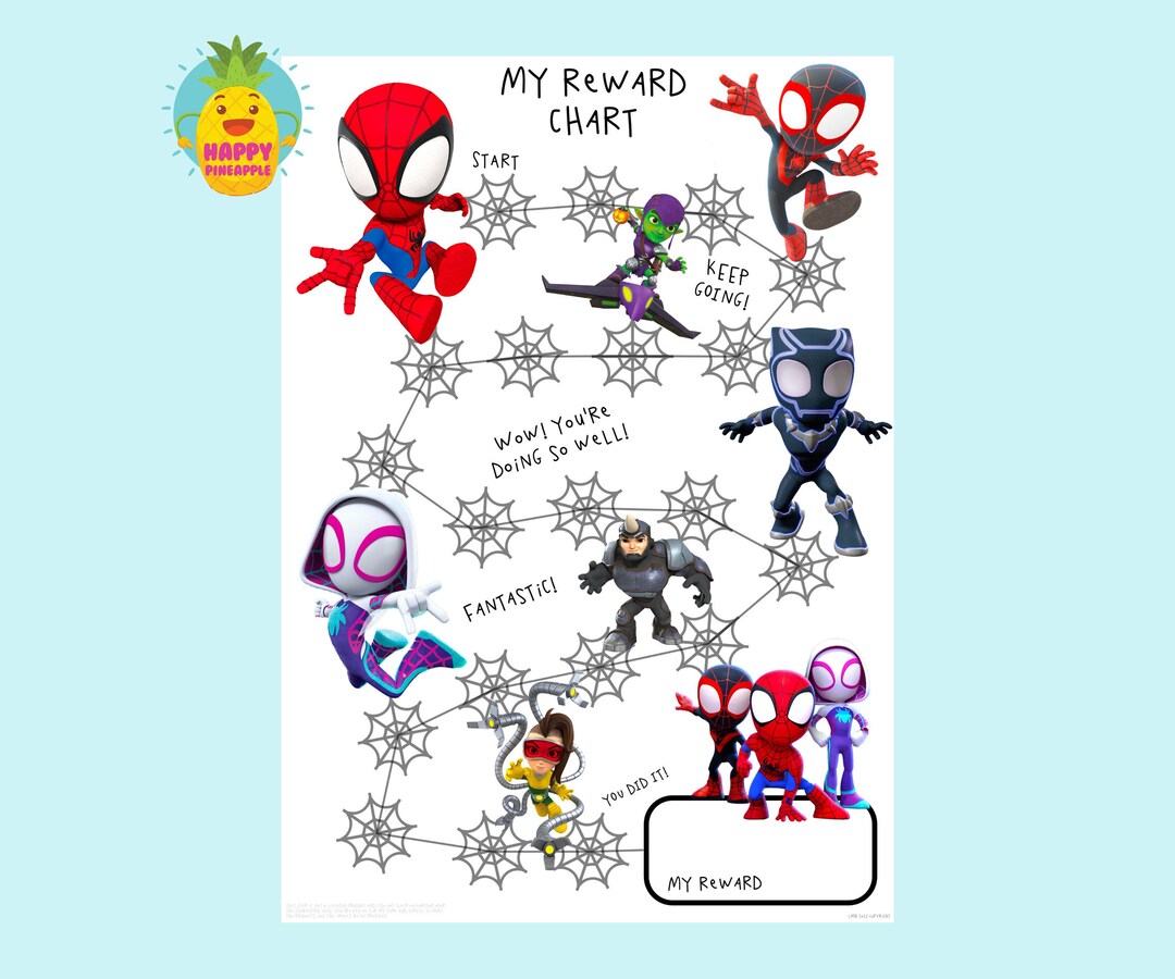 Spidey Reward Chart Printable Superhero Behavior & Chore Chart Kids ...