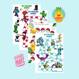 Minnie Mouse Reward Chart for Kids, Chore Chart, Behaviour Chart ...