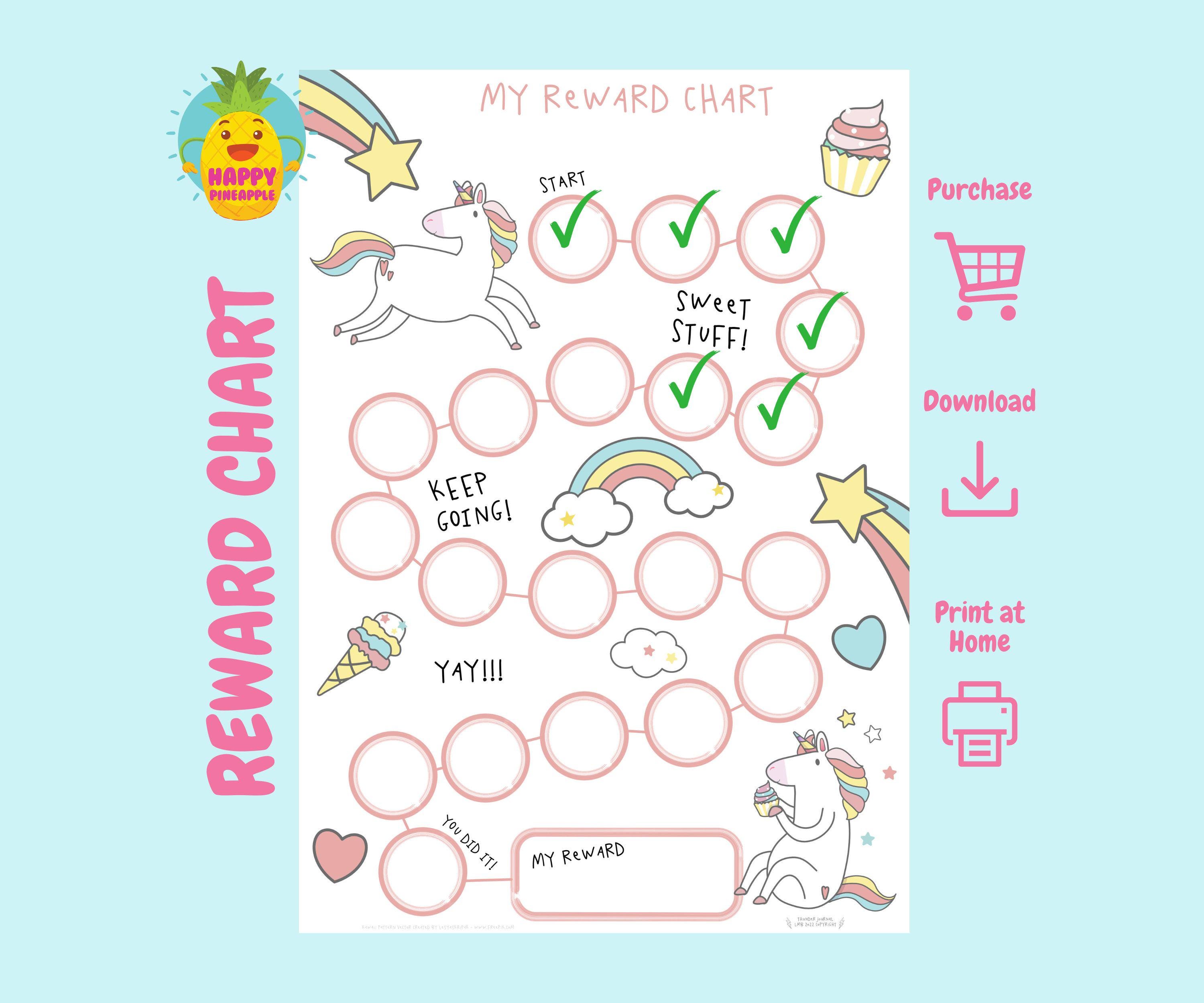 Unicorn Reward Chart Printable Unicorn Behavior Chart Daily Chore Chart ...