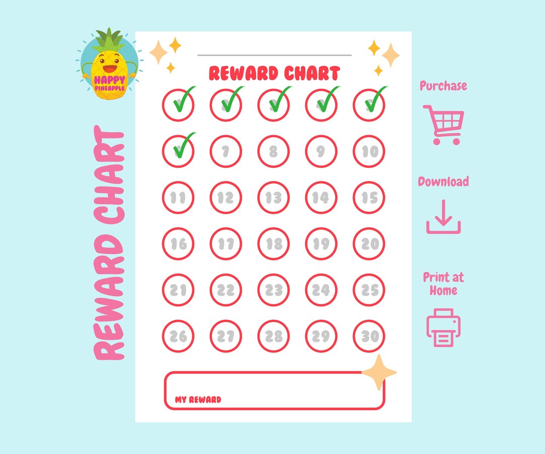 Red Kids Reward Chart: Printable Chore & Behavior Tracker (digital ...