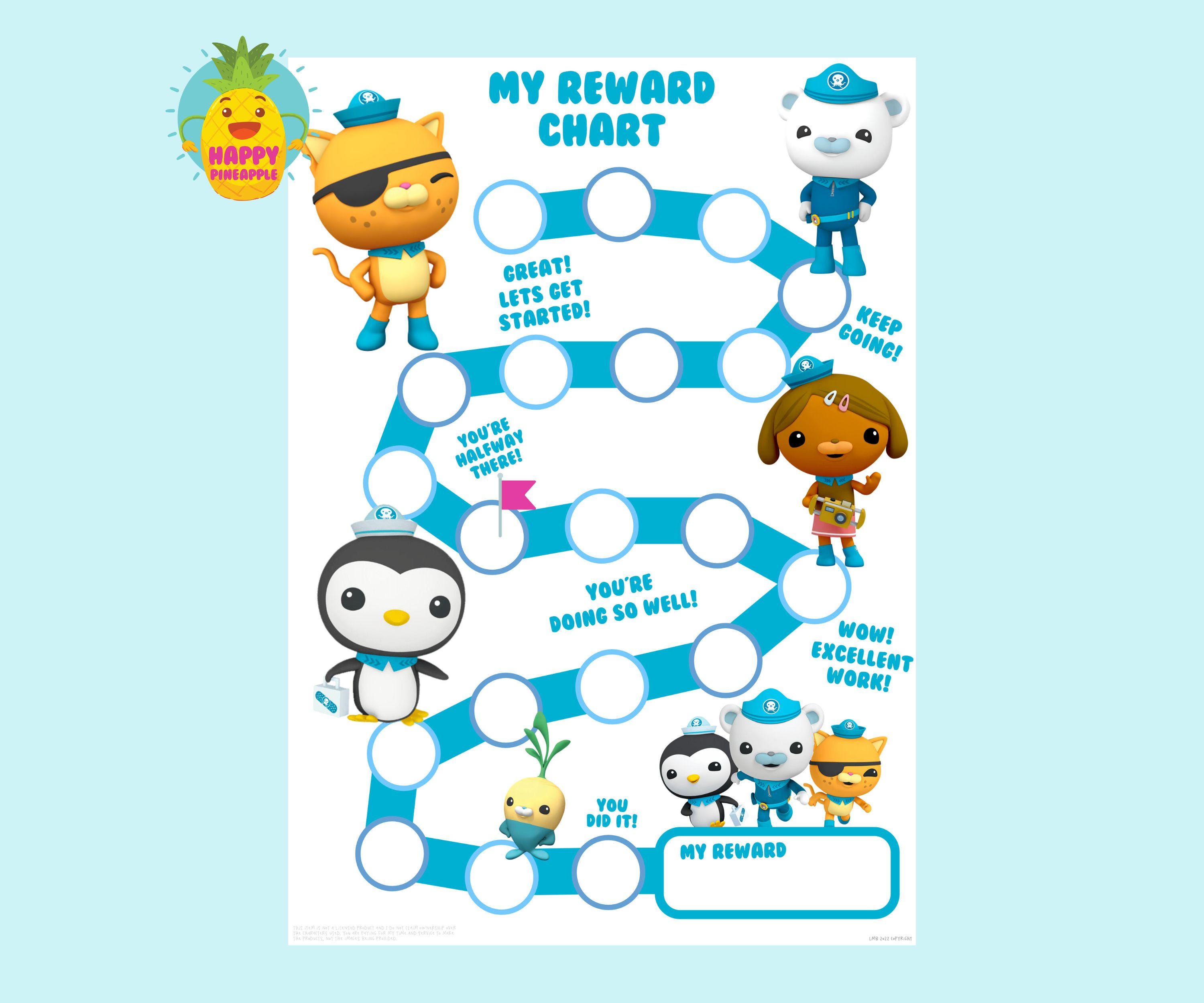 Octonauts Colourful Reward Chart for Kids, Chore Chart, Behaviour Chart ...