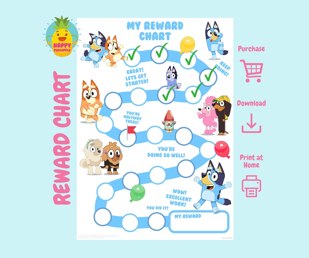 Bluey Reward Chart | Printable Behavior Chart | Daily Chore Chart ...