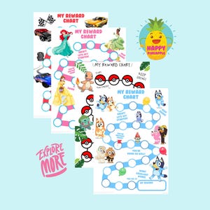 Cars Pixar Reward Chart for Kids, Chore Chart, Behaviour Chart, Digital ...