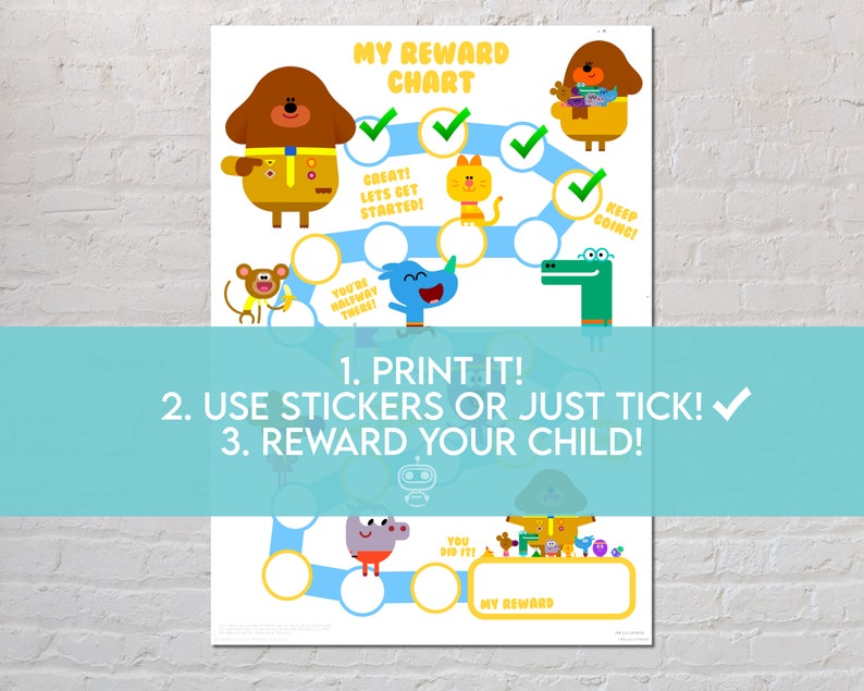 Hey Duggee Reward Chart for Kids, Chore Chart, Behaviour Chart, Digital ...