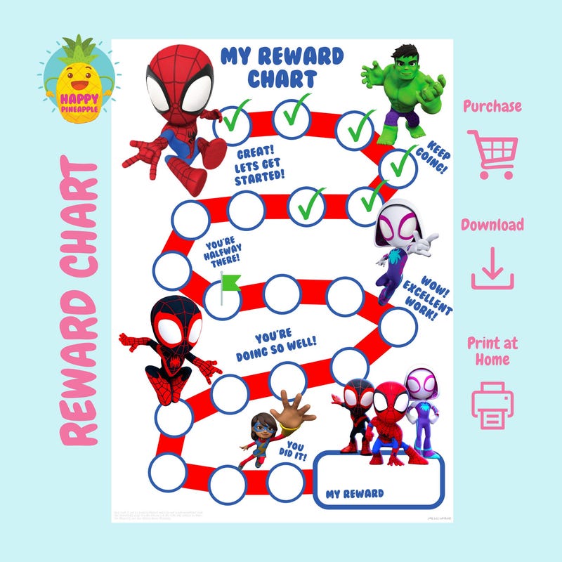 Spidey Friends Chart - Etsy UK