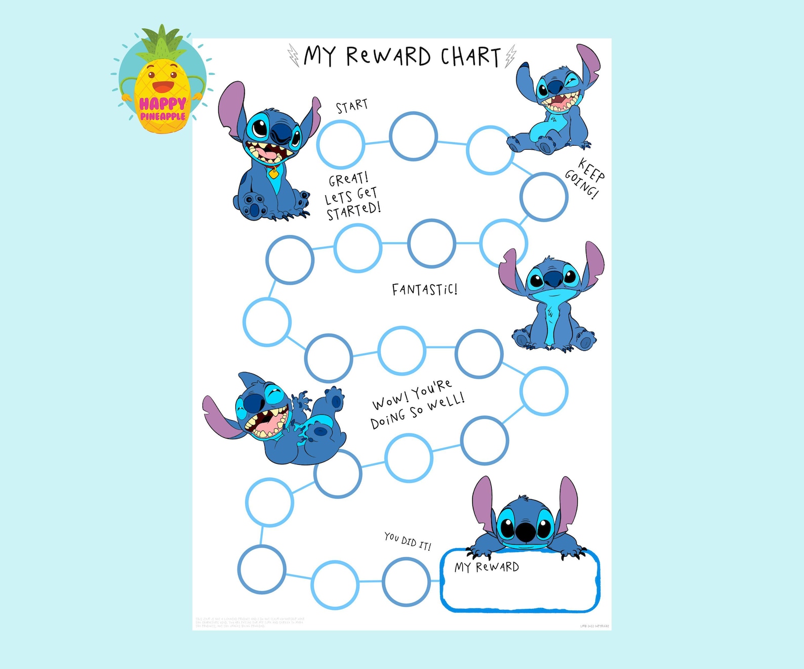 New Stitch Reward Chart for Kids, Chore Chart, Behaviour Chart, Digital ...