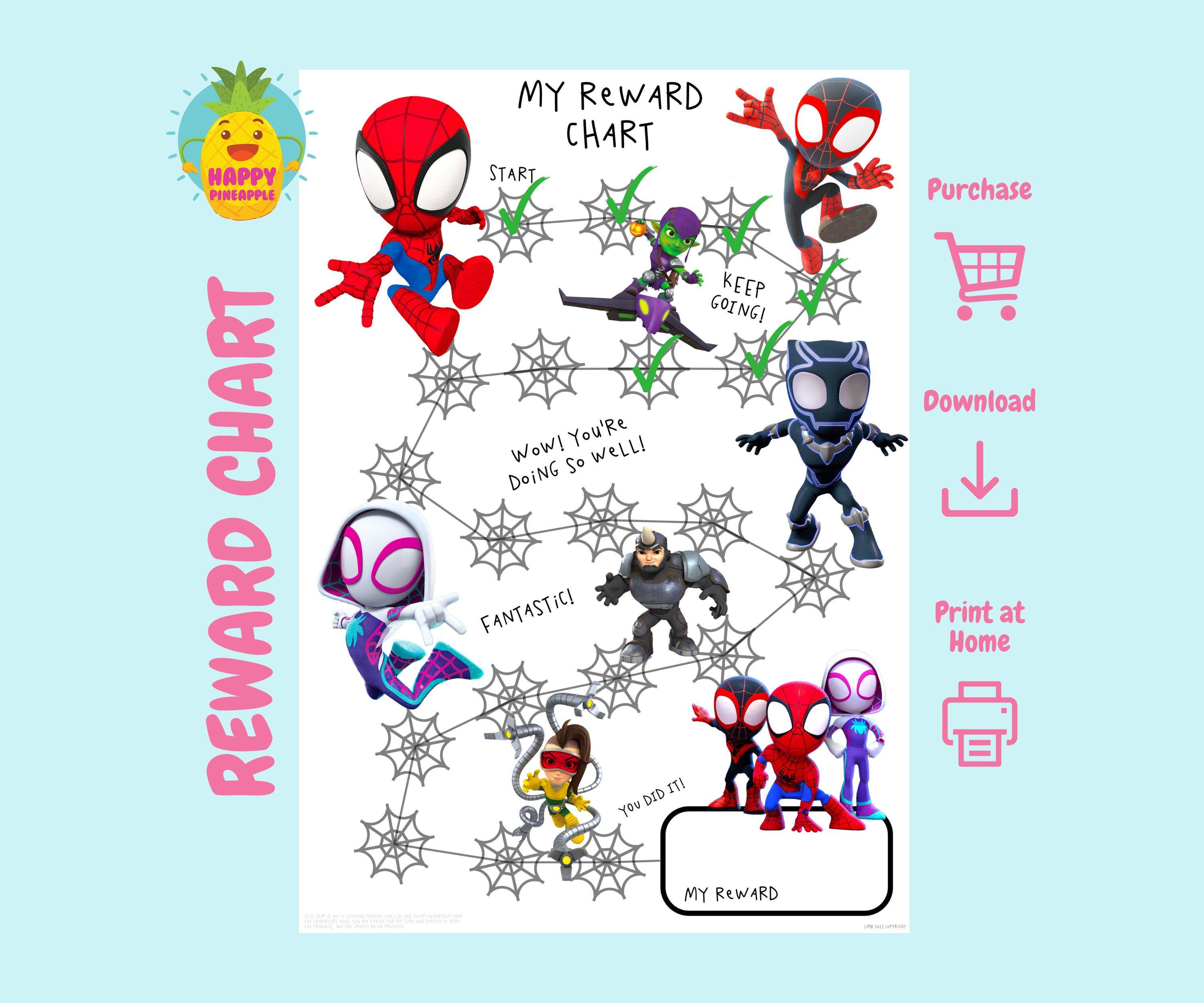 Spidey Reward Chart | Printable Superhero Behavior & Chore Chart | Kids ...