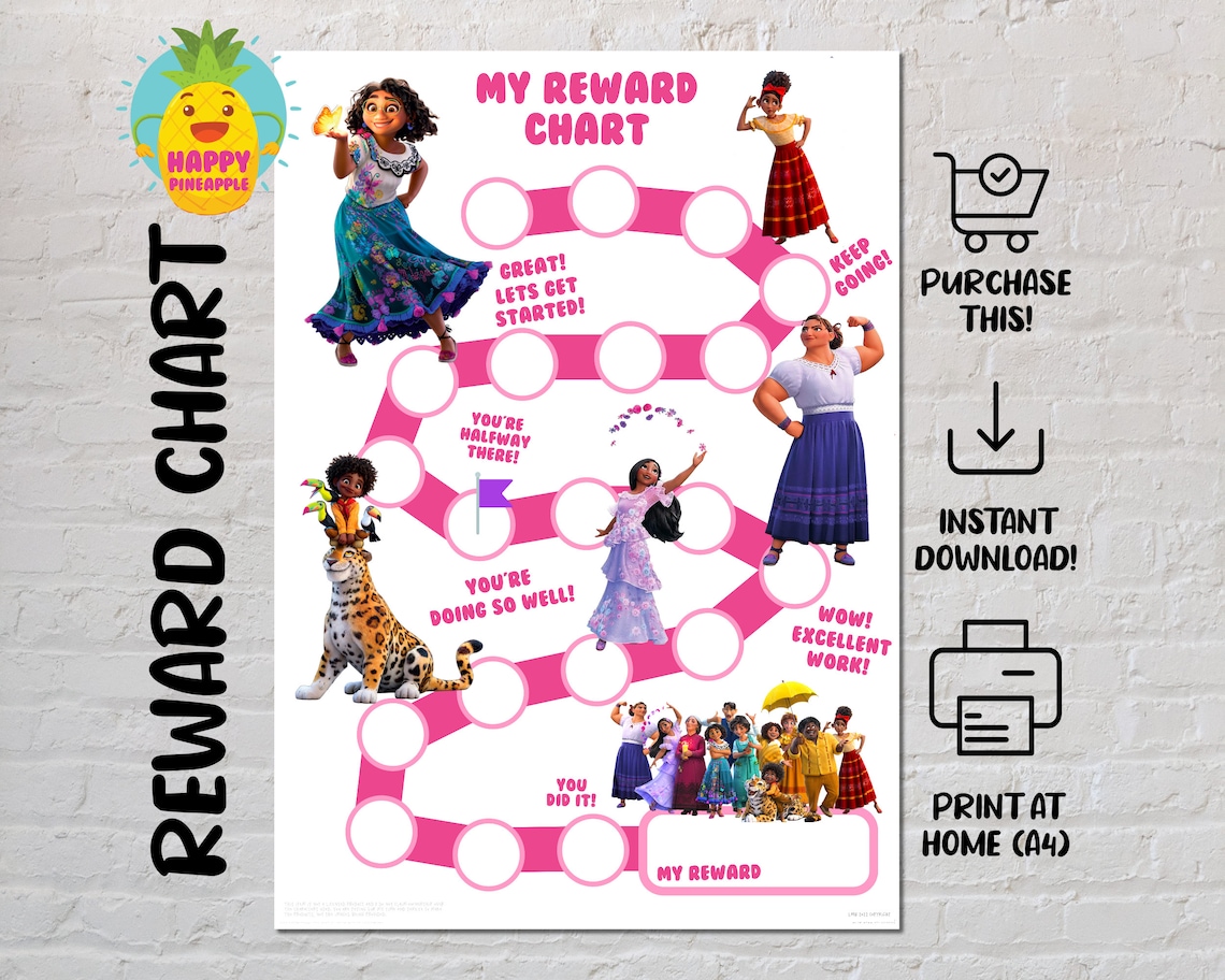 Encanto Reward Chart for Kids, Chore Chart, Behaviour Chart, Digital ...