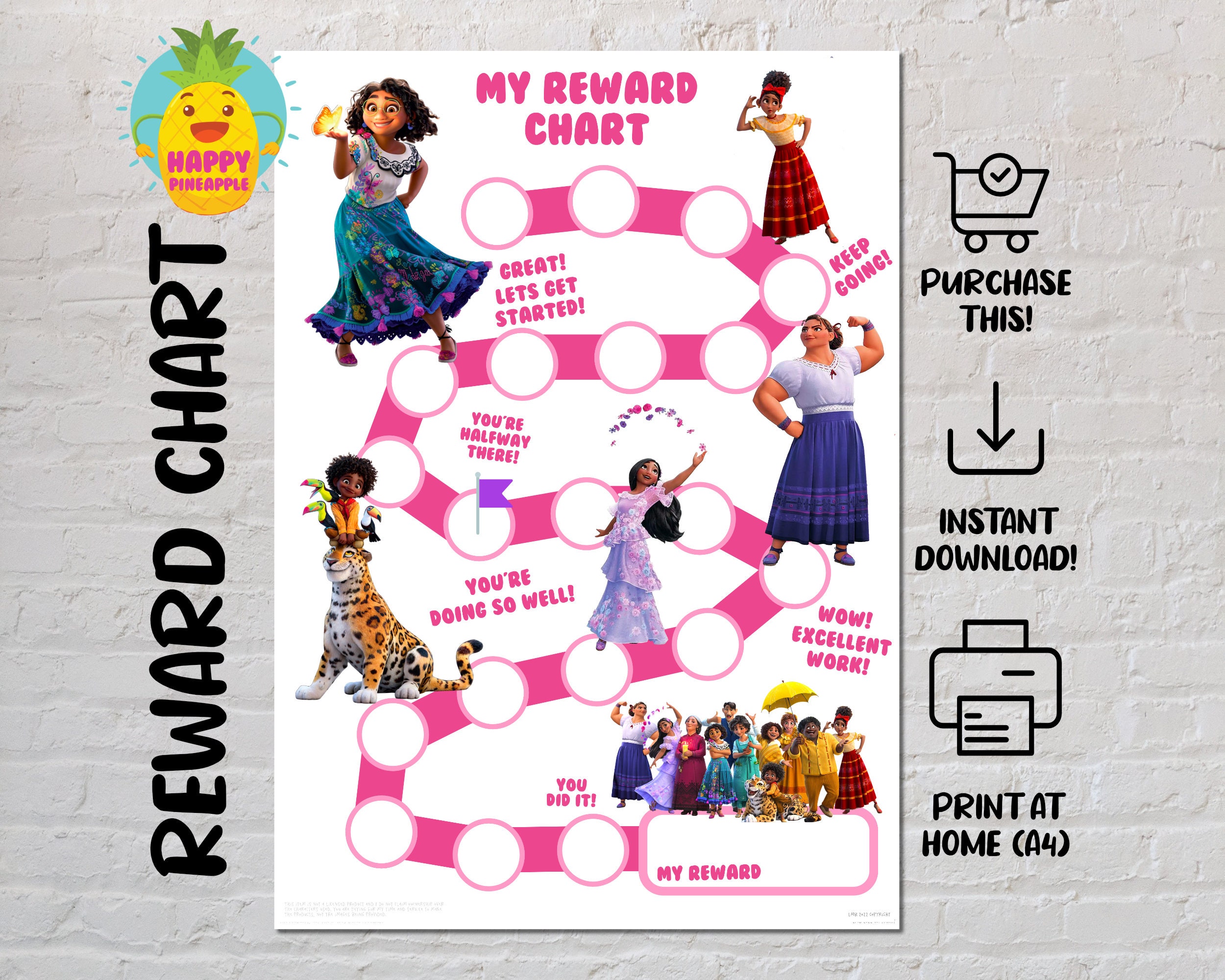 Encanto Reward Chart for Kids, Chore Chart, Behaviour Chart, Digital ...