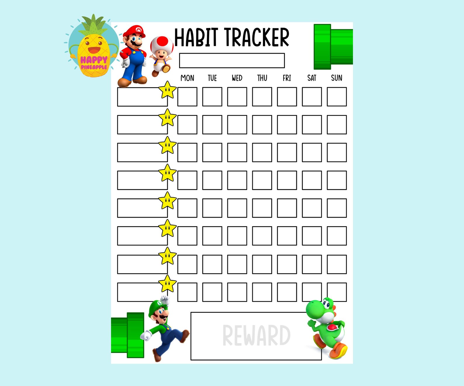 Super Mario Routine Reward Chart for Kids, ADHD, Chore Chart, Behaviour ...
