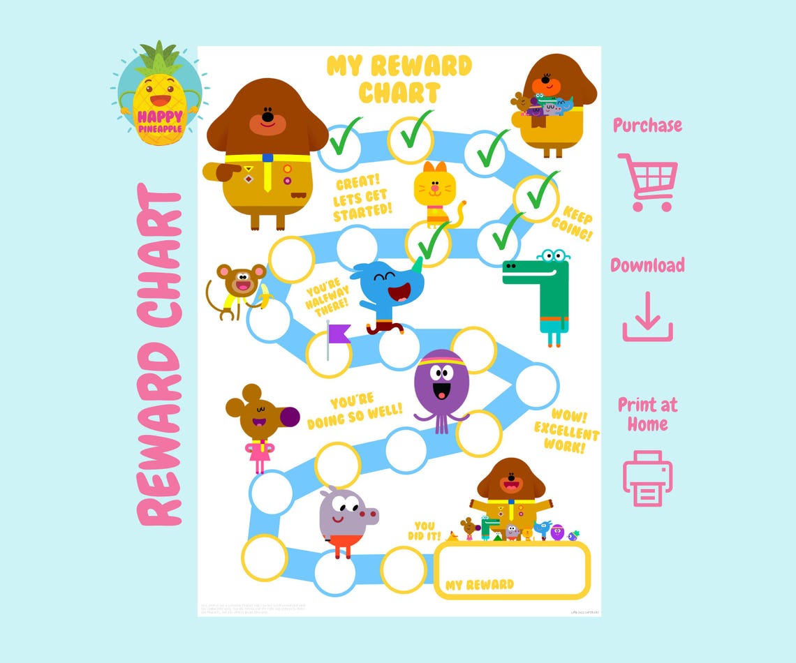Hey Duggee Reward Chart, Kids Chore Chart (digital Download) - Etsy