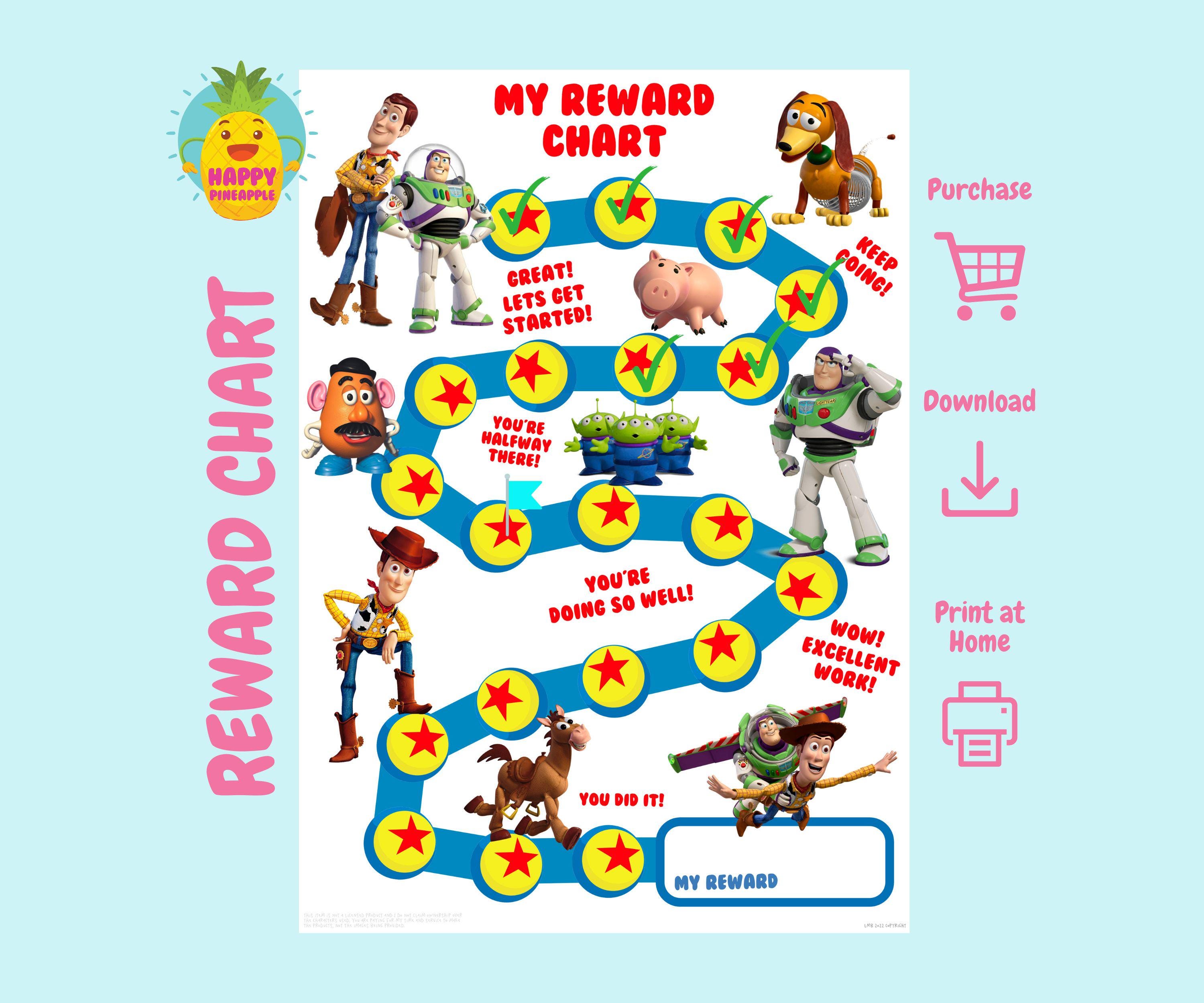Toy Story Reward Chart for Kids, Chore Chart, Behaviour Chart, Digital ...