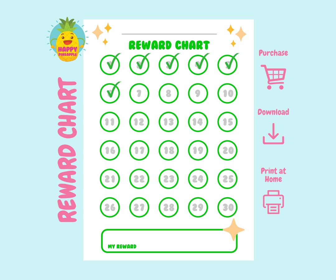 Green School Reward Chart | Printable Behavior Chart | Daily Chore ...