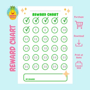 Green School Reward Chart | Printable Behavior Chart | Daily Chore ...