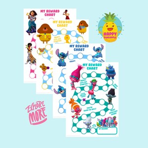 Dragons Colorful Reward Chart for Kids, Chore Chart, Behaviour Chart ...