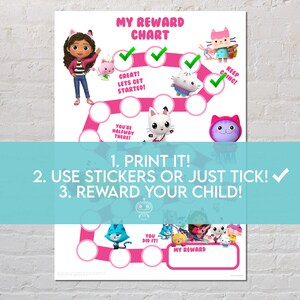 Gabby's Dollhouse Reward Chart for Kids, Chore Chart, Behaviour Chart ...