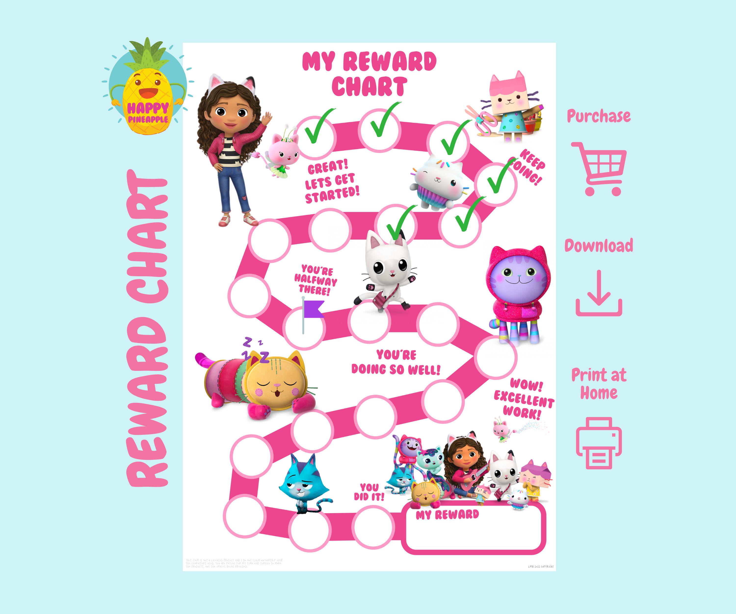 Gabby's Dollhouse Reward Chart for Kids, Chore Chart, Behaviour Chart ...