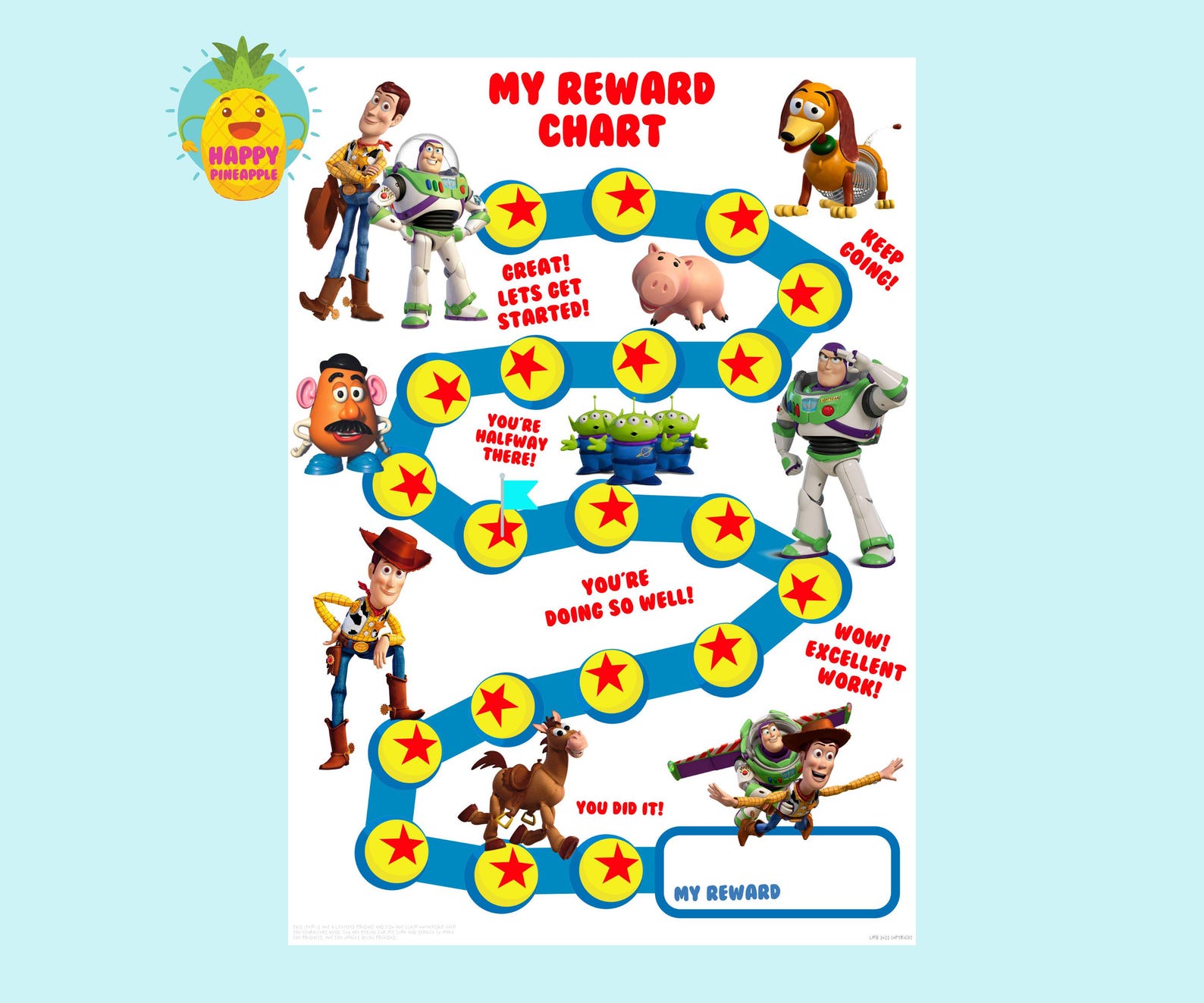 Toy Story Reward Chart for Kids, Chore Chart, Behaviour Chart, Digital ...