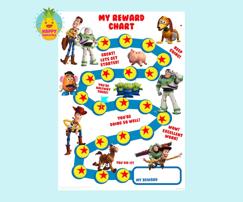 Toy Story Reward Chart for Kids, Chore Chart, Behaviour Chart, Digital ...