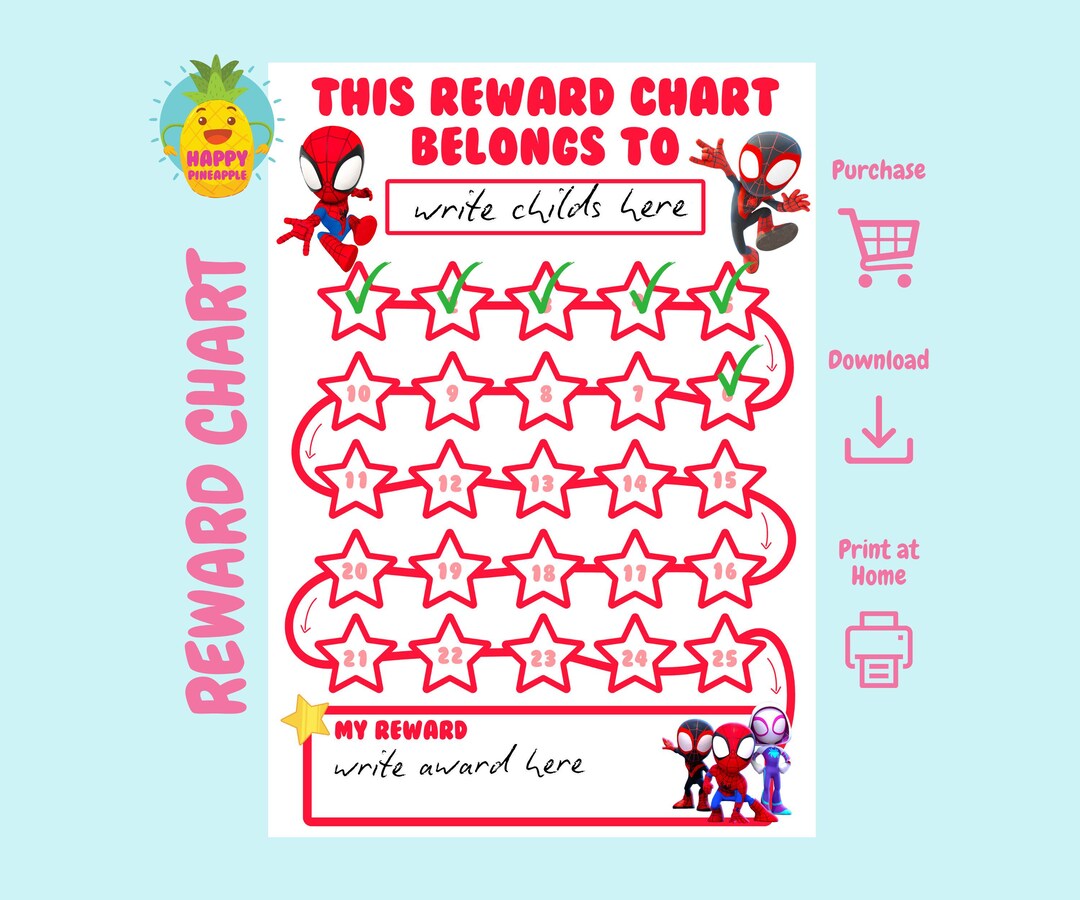 Spidey and His Amazing Reward Chart | Printable Spidey Behavior Chart ...