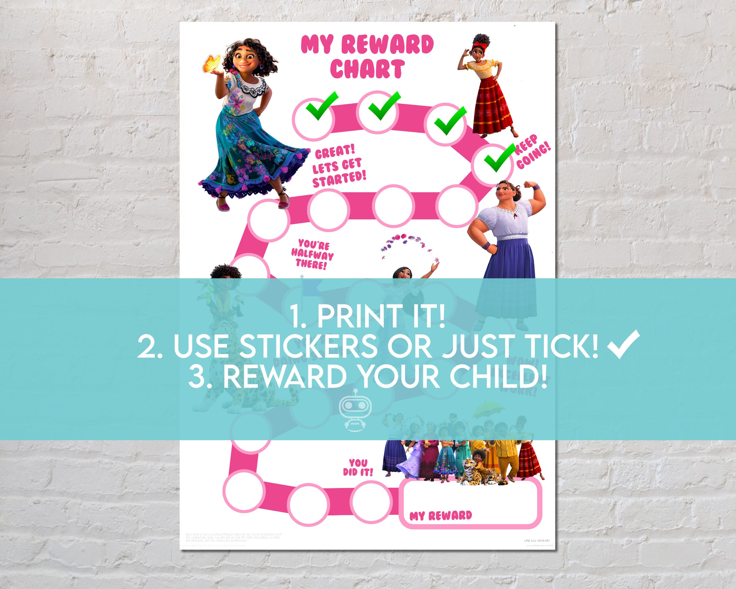 Encanto Reward Chart for Kids, Chore Chart, Behaviour Chart, Digital ...