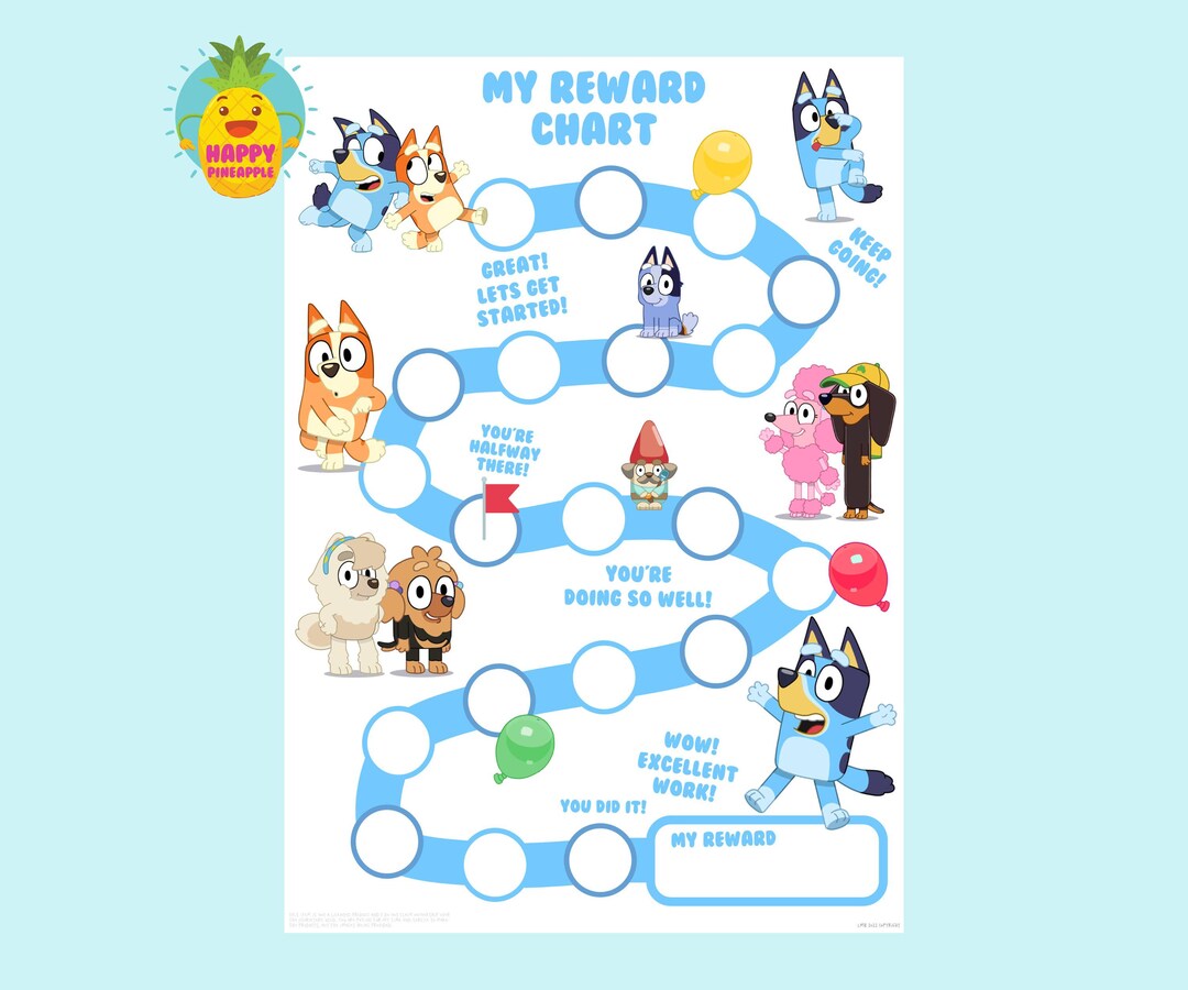 Bluey Reward Chart Printable Behavior Chart Daily Chore Chart Kids ...