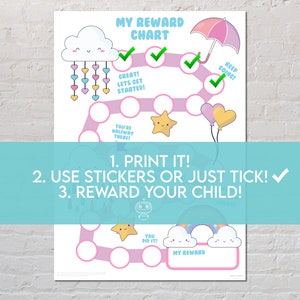 Clouds and Rainbows Reward Chart for Kids, Chore Chart, Behaviour Chart ...