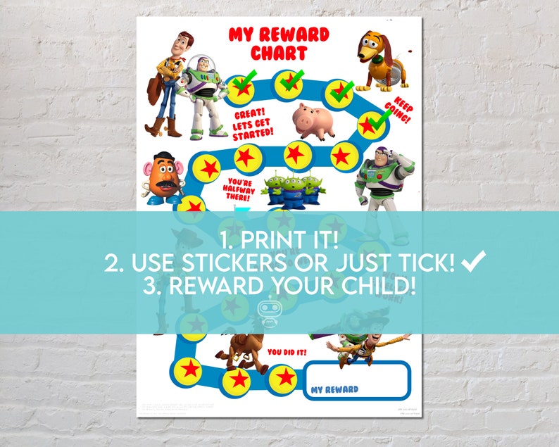 Toy Story Reward Chart for Kids, Chore Chart, Behaviour Chart, Digital ...