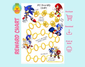 Mario and Sonic Reward Chart for Kids, Sonic the Hedgehog, Behaviour ...