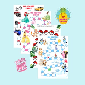 Dragons Colorful Reward Chart for Kids, Chore Chart, Behaviour Chart ...