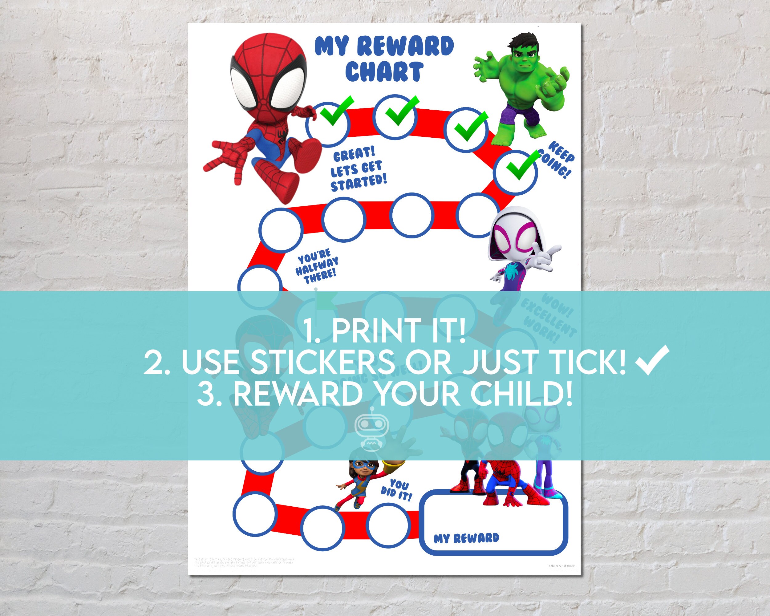 Spidey and His Amazing Friends Reward Chart for Kids, Chore Chart ...