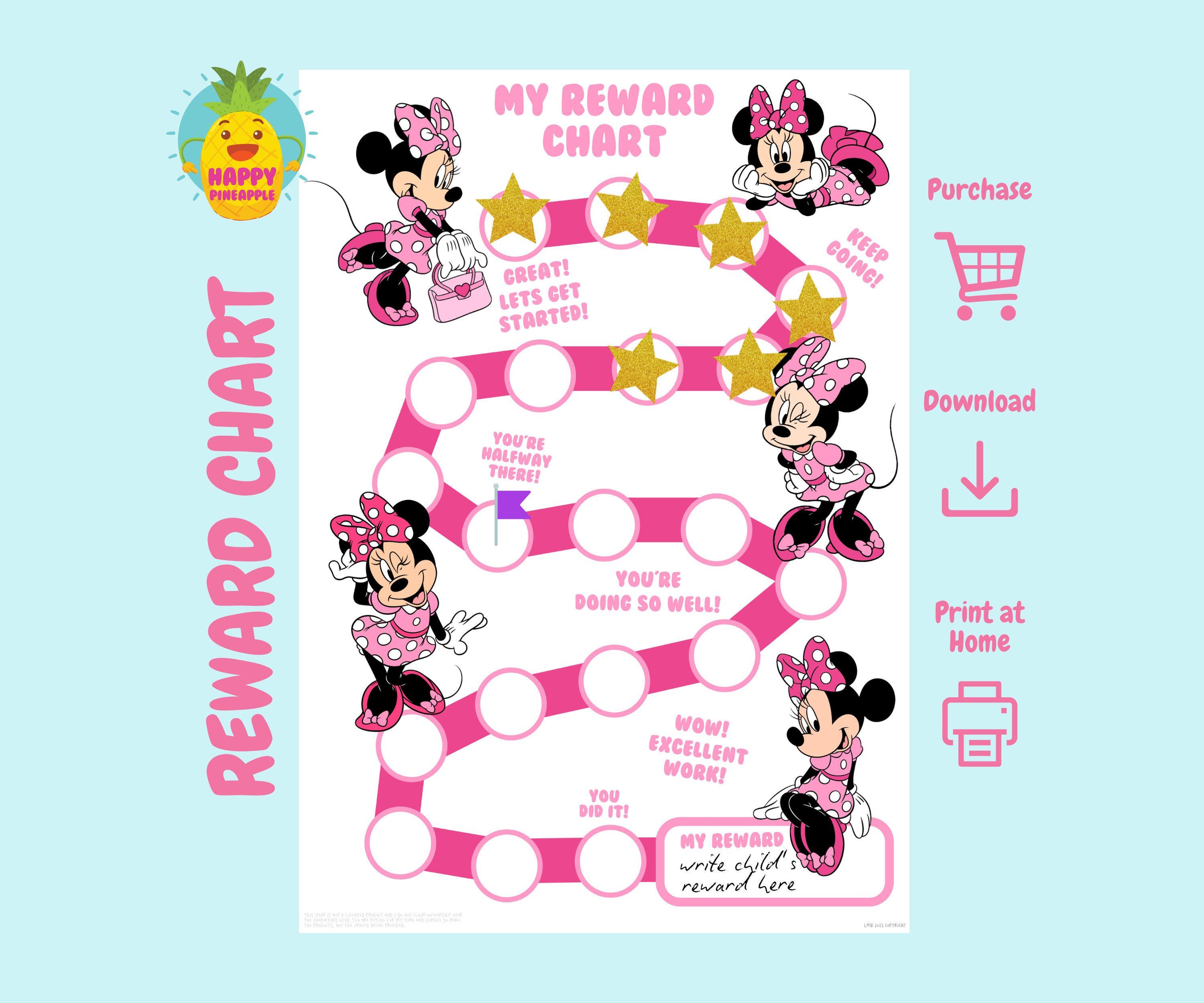 Minnie Mouse Reward Chart for Kids, Chore Chart, Behaviour Chart ...