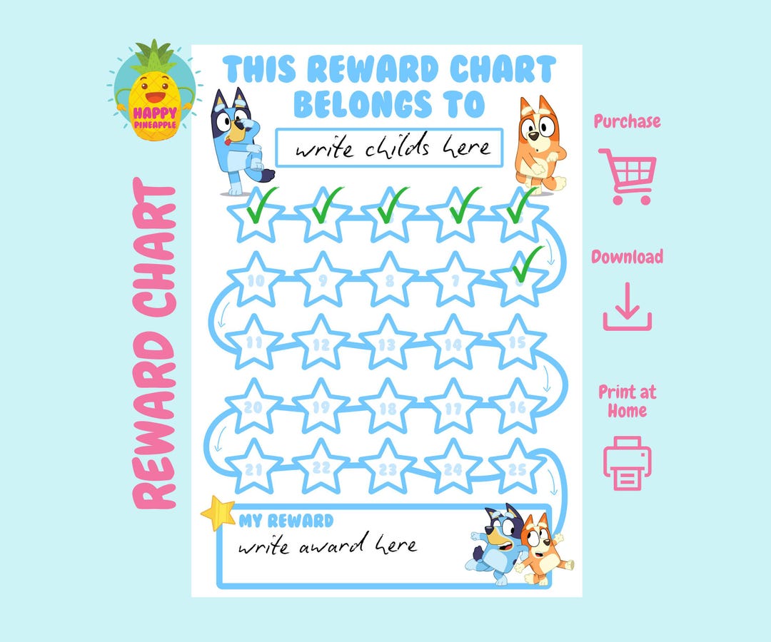 Bluey Reward Chart | Printable Behavior Chart | Daily Chore Chart ...