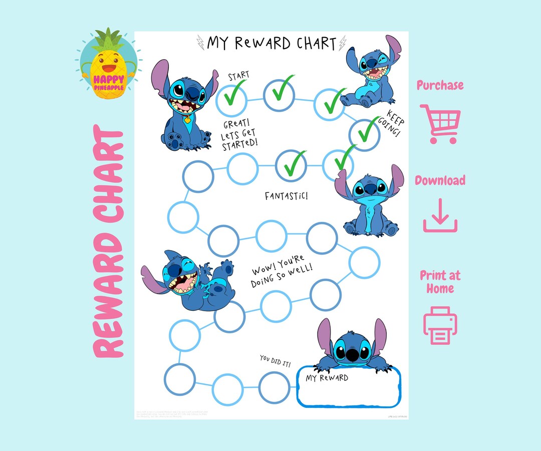 Stitch Reward Chart for Kids: Behavior & Chore Tracker (digital ...