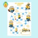Minions Reward Chart for Kids, Chore Chart, Behaviour Chart, Digital ...