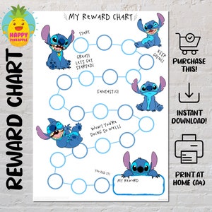 New Stitch Reward Chart for Kids, Chore Chart, Behaviour Chart, Digital ...