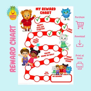Daniel Tiger Reward Chart for Kids, Chore Chart, Behaviour Chart ...