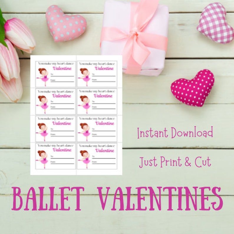 Ballet Dancer Valentine Cards for Kids - Etsy