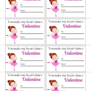 Ballet Dancer Valentine Cards for Kids - Etsy