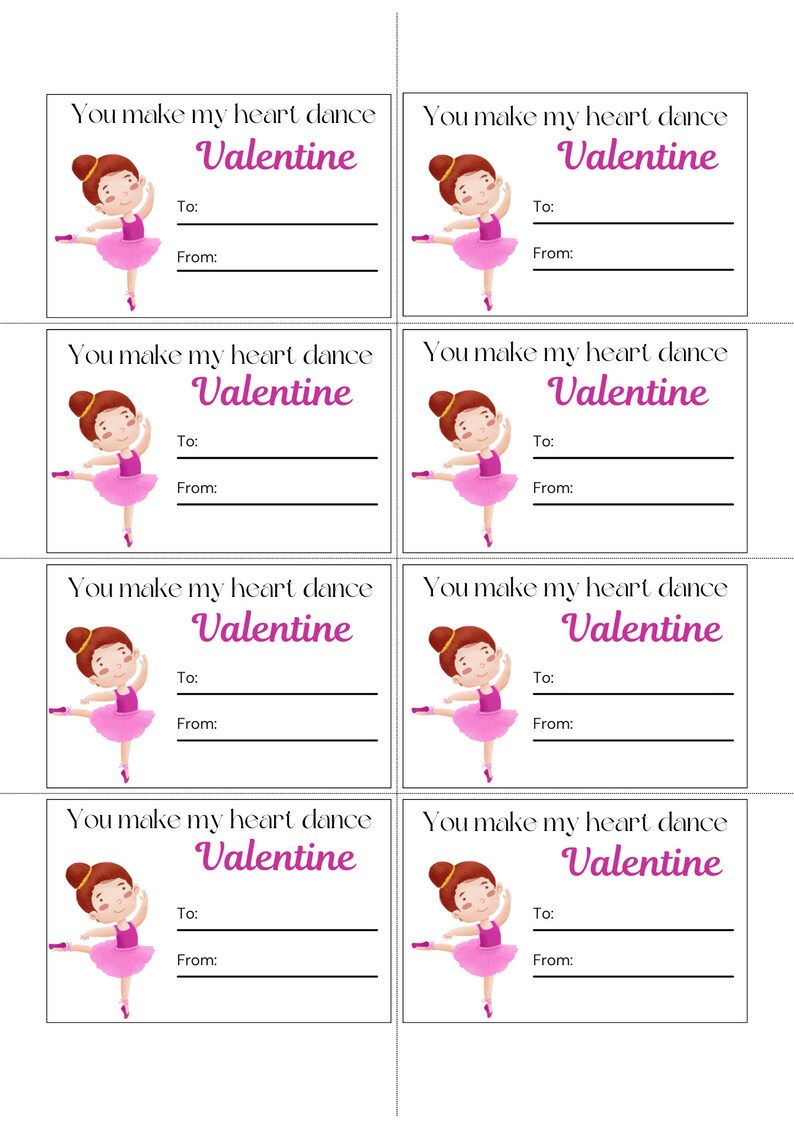 Ballet Dancer Valentine Cards for Kids - Etsy