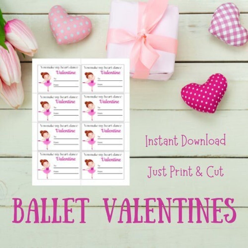 Ballet Dancer Valentine Cards for Kids - Etsy