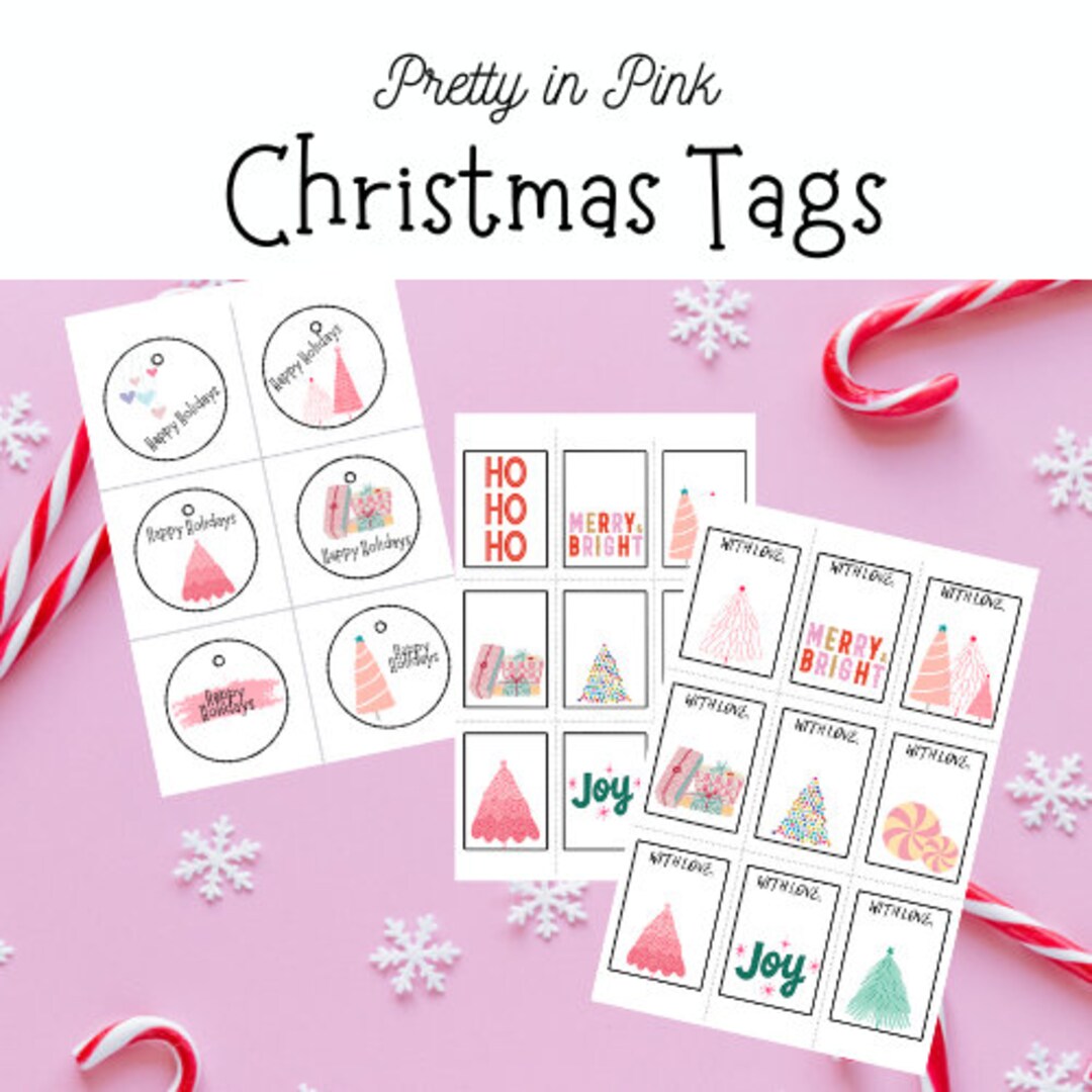 Pink Christmas Gift Tags - Etsy