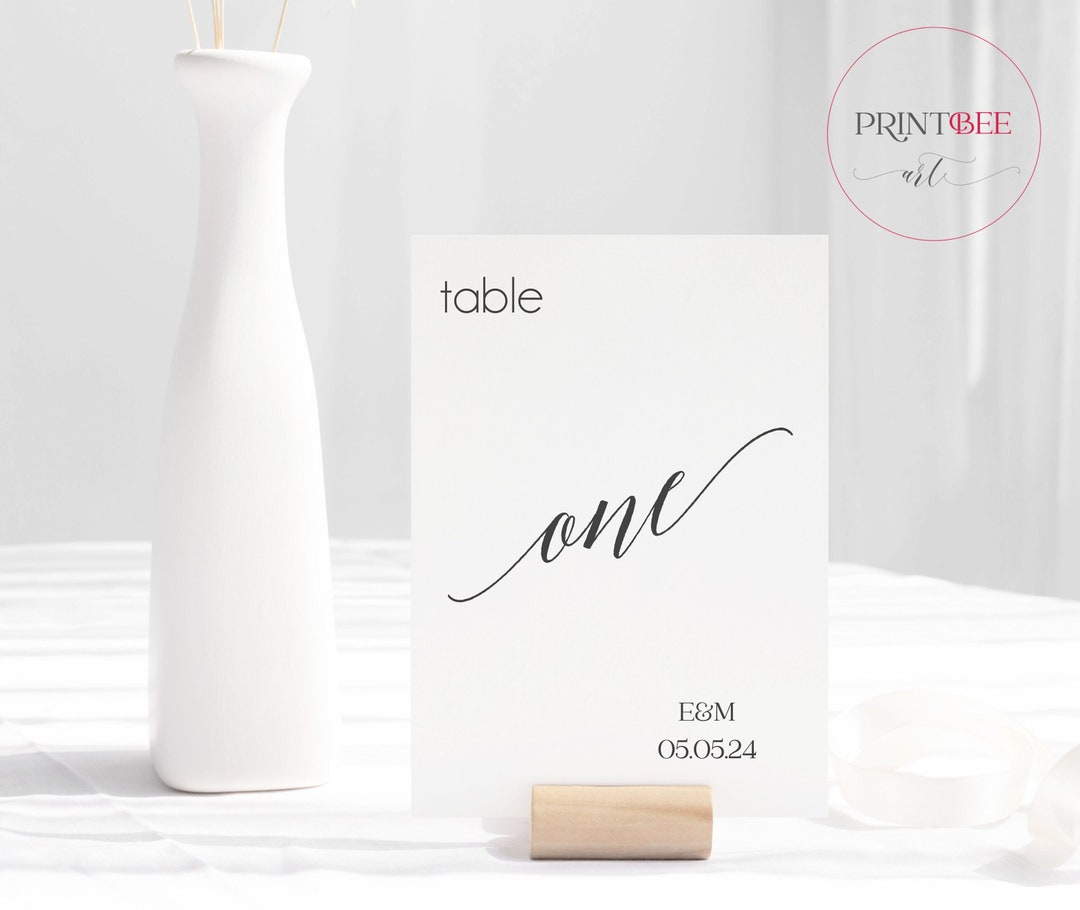 Printed Table Numbers, Elegant Table Numbers, Modern Table Numbers ...