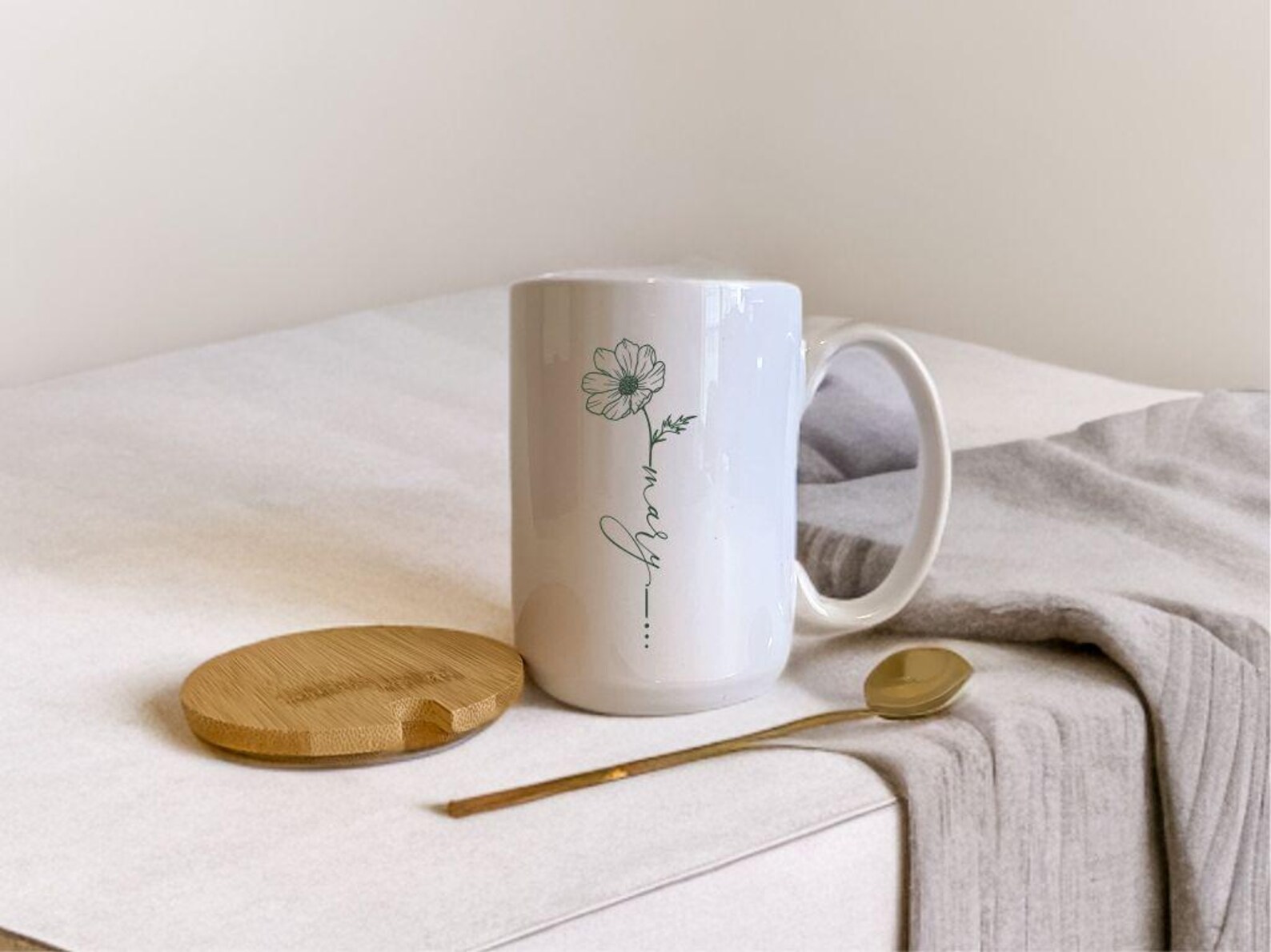 Personalized Birth Flower Mug - Birthday Gift, Custom Birth Month ...