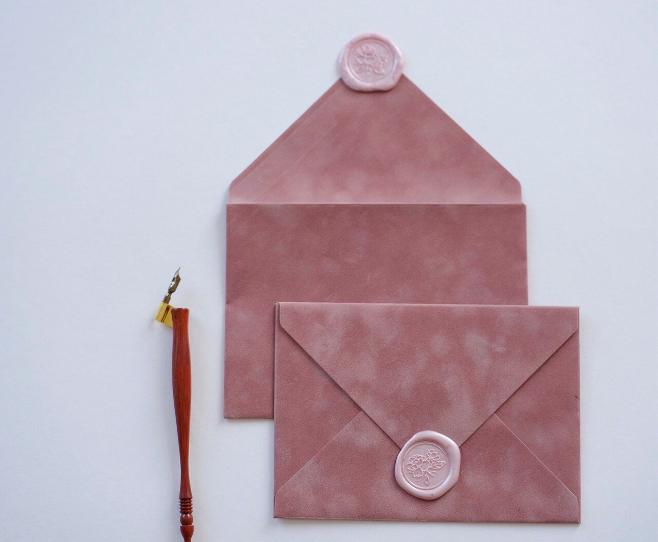 Velvet Envelopes,dusty Rose Envelopes, Wedding Invitation Envelopes ...