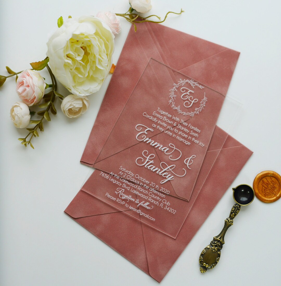 Clear Acrylic Invitations, Acrylic Invitations, Wedding Acrylic Invites ...