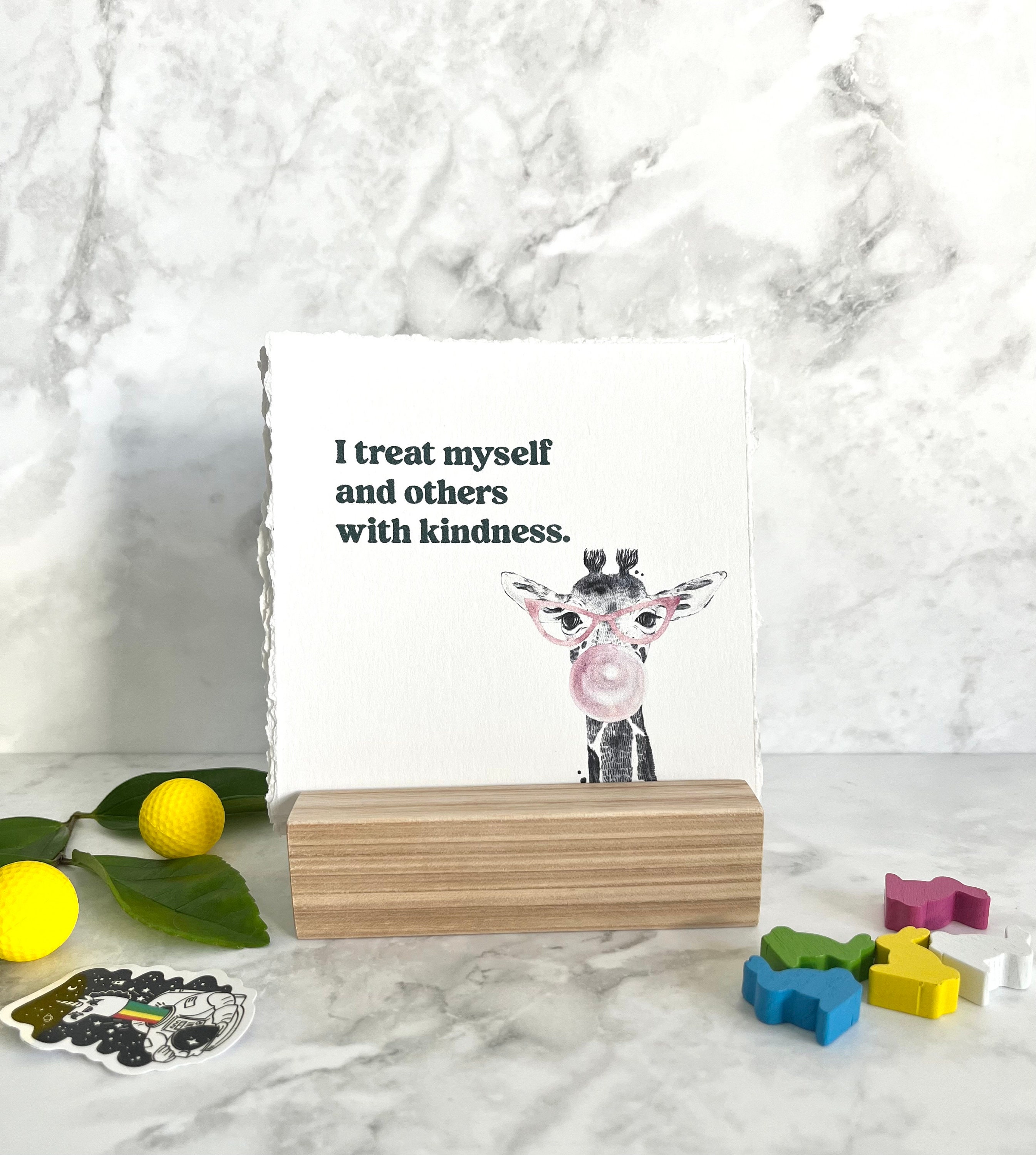 Positive Affirmations for Kids With Wood Stand, 21 Deckled Edges Cards ...
